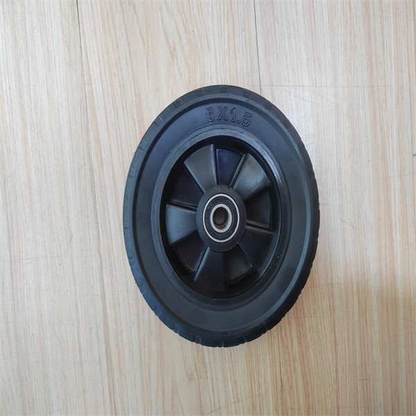 Small Heavy Duty Solid Rubber Wheels 6 Inch Metal Rim Solid Wheels For ...
